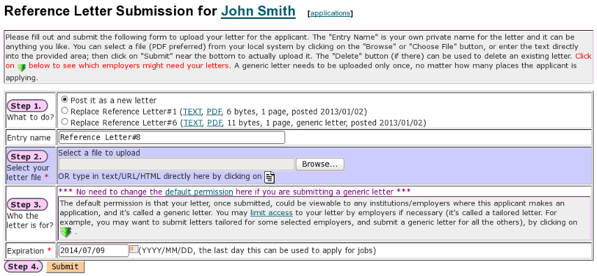 Sample reference letter requests
